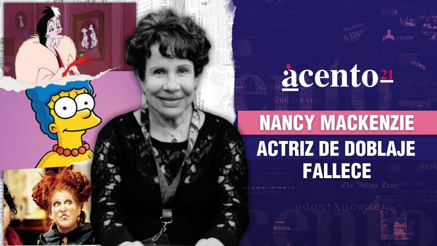 Fallece Nancy Mackenzie, Icónica Voz de Marge Simpson - Acento 21