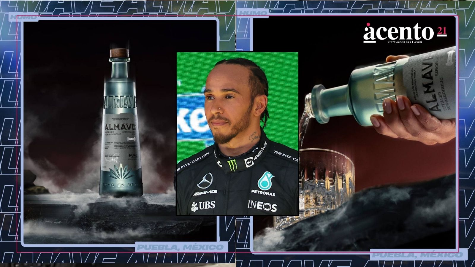 Almave Humo, el tequila sin alcohol de Lewis Hamilton con agave de Puebla